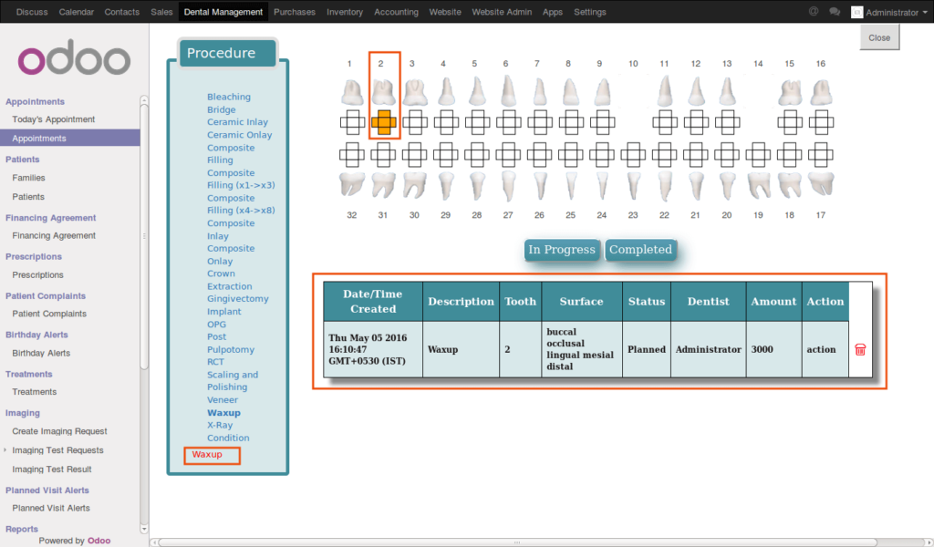 Odoo Dental Clinic Management System - Macrofix