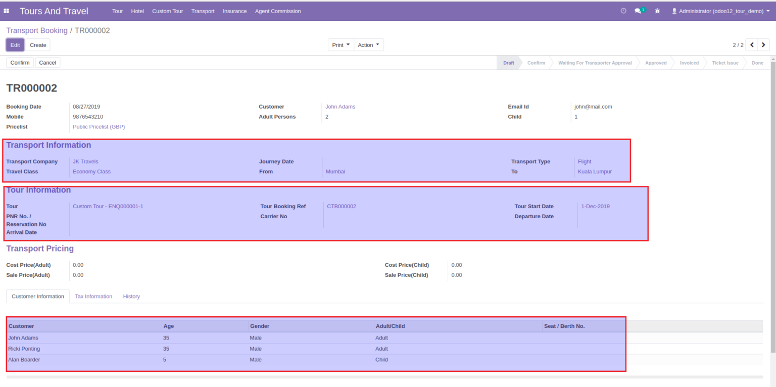 Odoo Tour & Travel Management - Macrofix