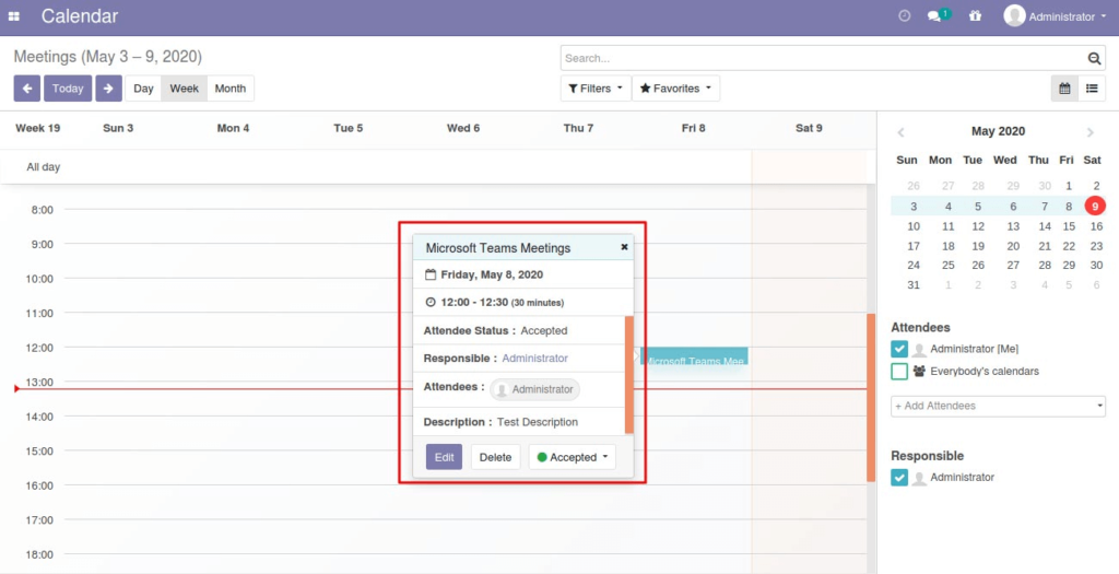 Odoo Microsoft Teams Virtual Meetings Integration - Macrofix