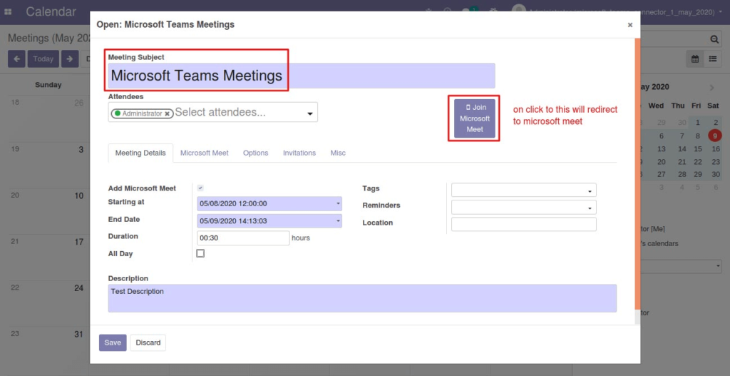 Odoo Microsoft Teams Virtual Meetings Integration - Macrofix
